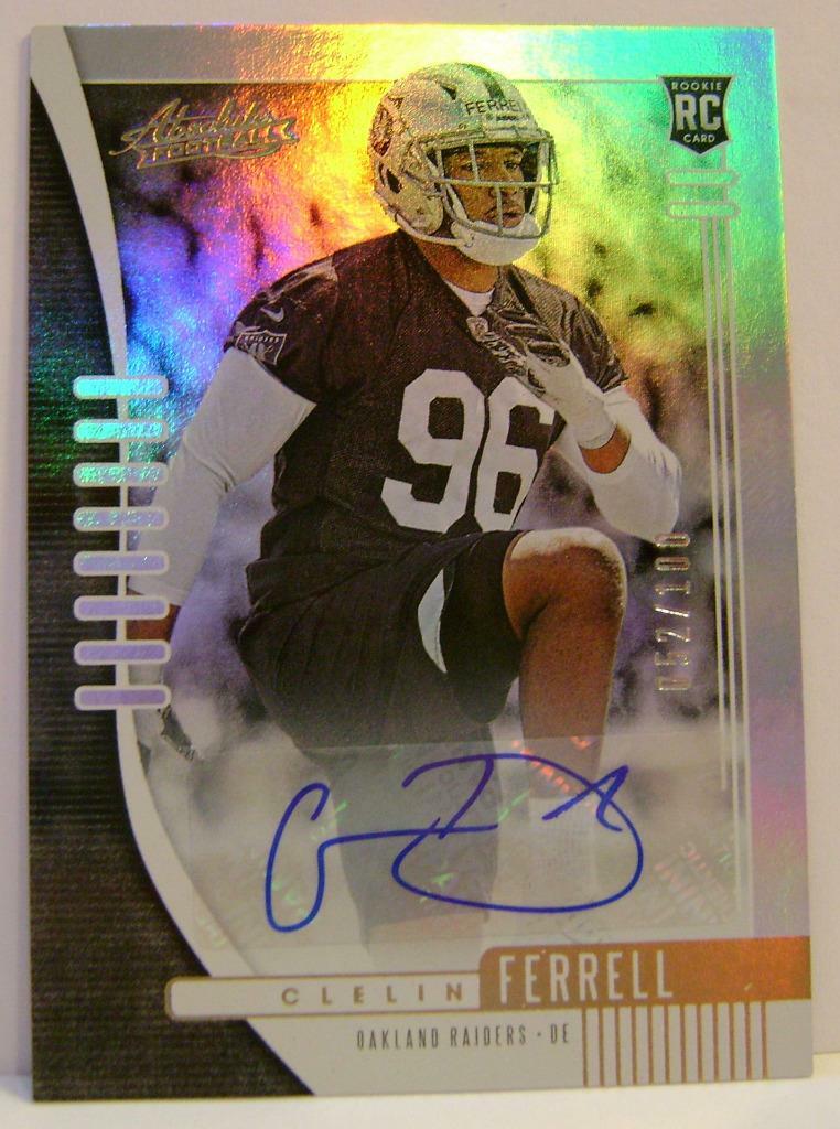 CLELIN FERRELL RC ROOKIE CARD /100 AUTO ABSOLUTE PANINI FOOTBALL 2019 ...