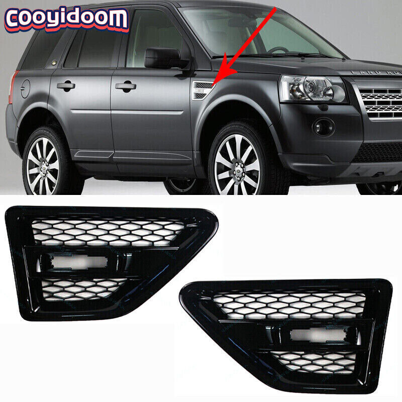 For 2006-2014 Land Rover Freelander 2 L359 Black Pair Fender Plate ...
