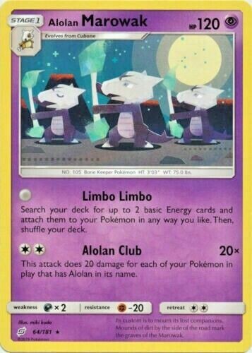 Alolan Marowak Team Up 64/181 Non-Holo Rare Pokemon Card NM | eBay