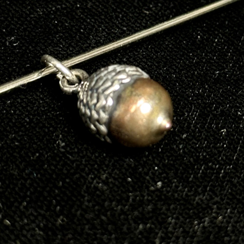 Designer James Avery Sterling Silver and Copper Acorn… - Gem