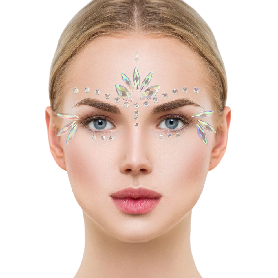 Face Crystal Sticker Eye Crafted Body Jewels Festival Temporary Tattoo ...