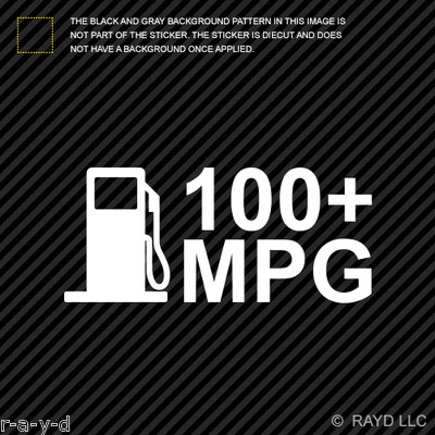 (2x) 100 MPG Sticker Die Cut Decal Self Adhesive Vinyl jdm euro hybrid ...