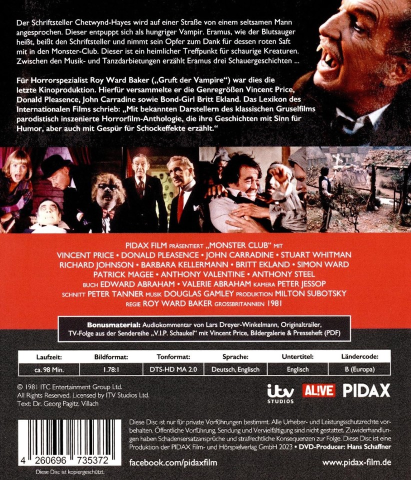 Monster Club - Remastered Edition / Schwarzhumoriger Gruselfilm mit St ...