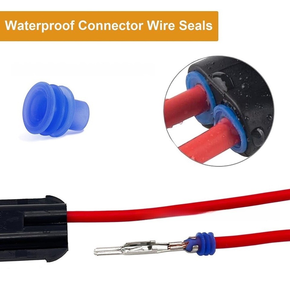 400PCS Auto Wire Connector Seals Silicone Waterproof Dust Resistant Kit ...