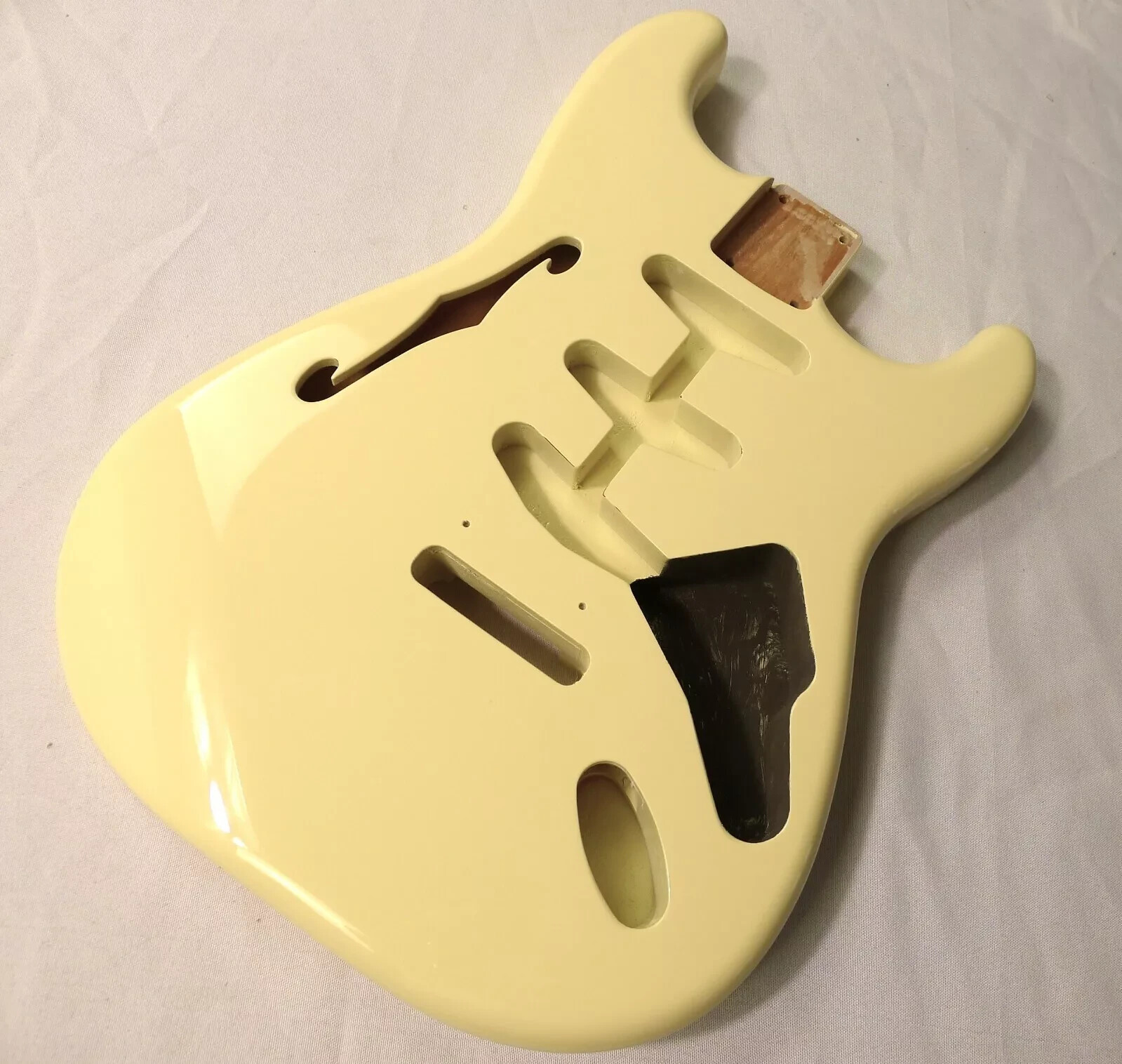 Strat Thinline Style Semi Hollow F Hole Guitar Body 2 pcs Alder Cream ≦ ...