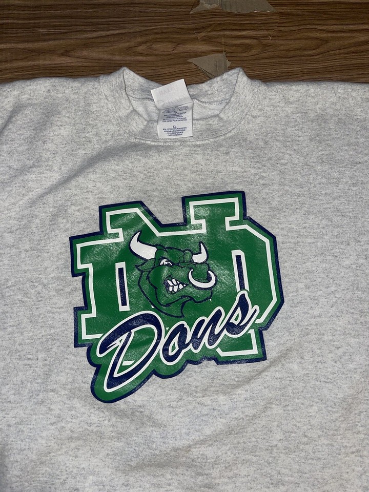 RARE! Mens Notre Dame Dons Bull Logo Heather Gray Sweatshirt Size XL | eBay