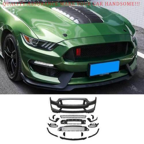 For Ford Mustang 2015-17 GT350 Primer Black Front Bumper Center Hood ...