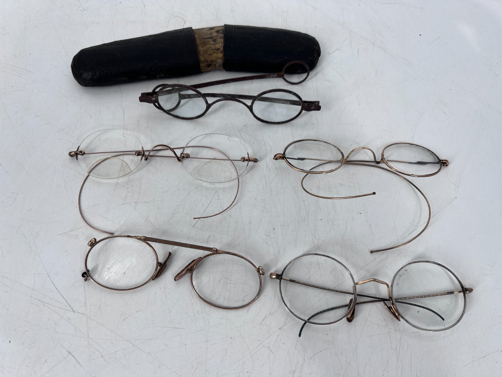5 Pairs of Vintage Antique Victorian Georgian Oval Round Spectacles ...