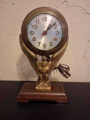 1930 Sessions Master Crafters Brass Eagle Mantel Clock | eBay
