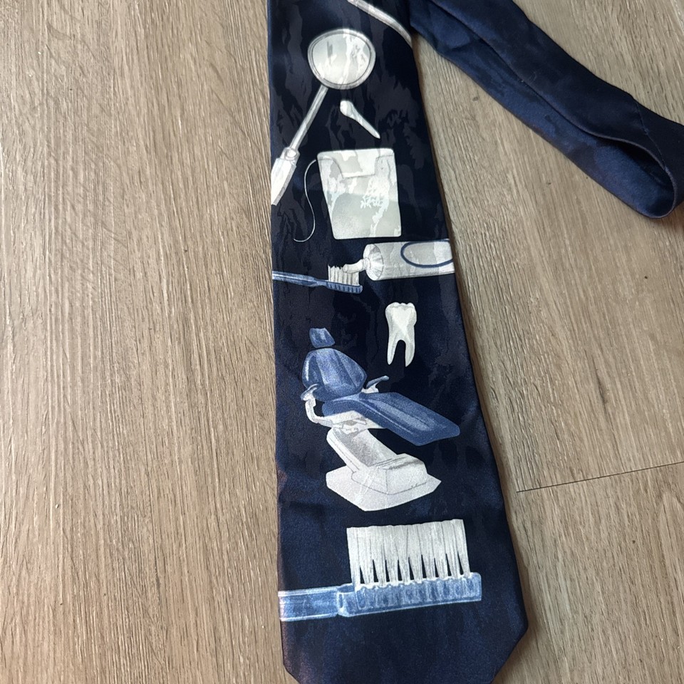 Vintage Hand Made- A. Rogers- Blue Dentist Tie- Toothbrush, Floss ...