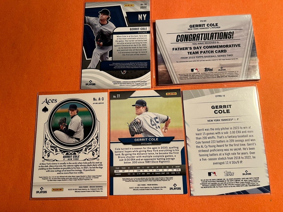 Gerrit Cole (5) Cards 2021-24 Panini, Topps Yankees | eBay