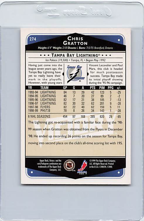 1999/00 Victory #274 Chris Gratton Lighting Signed Auto *G7330 | eBay