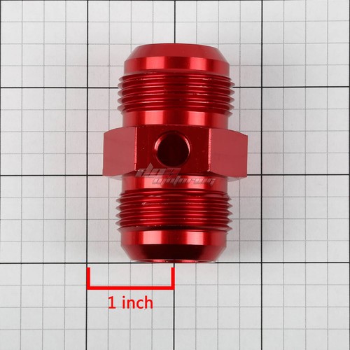 16AN AN16 AN-16 MALE UNION 1/8" NPT PORT RED ALUMINUM ANODIZE FITTING ...