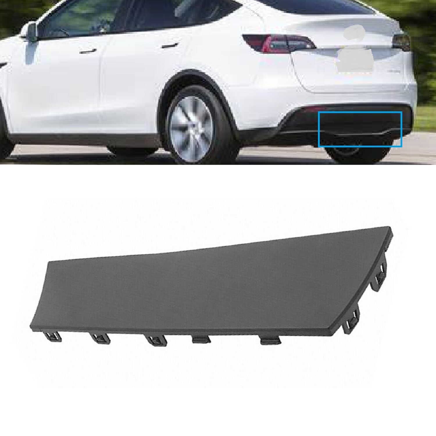 Black Lower Bumper Tow Hitch Cap Cover For 2020-2023 Tesla Model Y ...