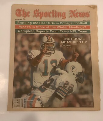 Sporting News Newspaper-Dec 5, 1983-Dan Marino Miami Dolphins NFL-RARE ...