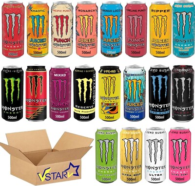 Monster Energy Mega Mixed Variety Drink 500ml x 12 Cans | eBay