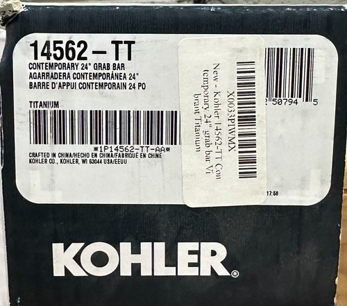 Open Box! Kohler Contemporary 24" Grab Bar Titanium (14562-TT) | eBay