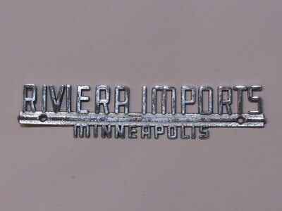 Vintage Riviera Imports Minneapolis Minnesota Metal Dealer Badge Emblem ...