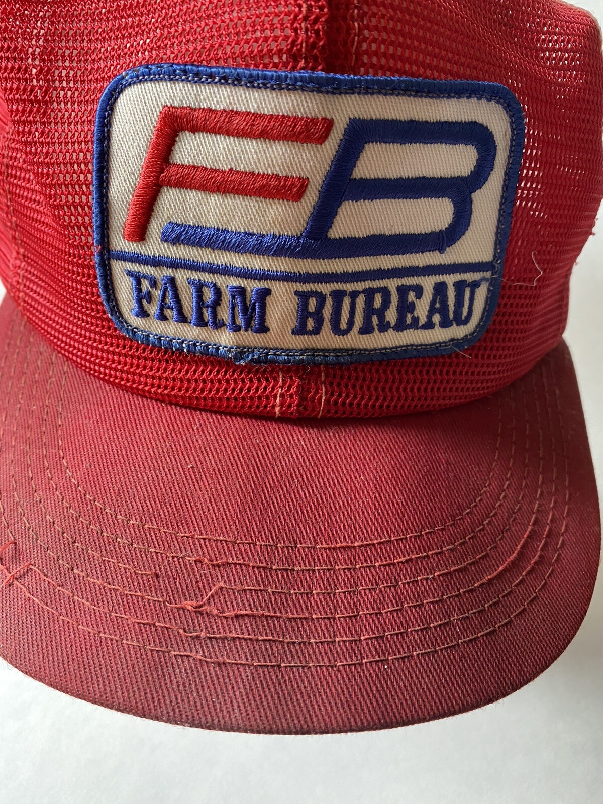 Vintage Farm Bureau Patch Mesh Snapback Trucker Farm Hat Cap Farm Loved ...