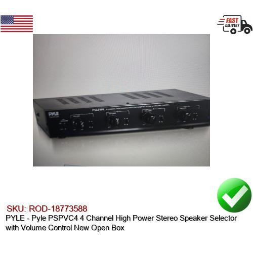 Pyle PSPVC4 4 Channel HighPower Stereo Speaker Selector w/Volume ...