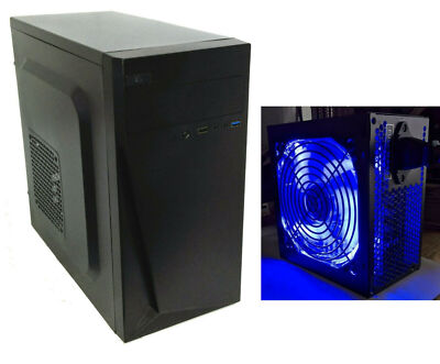 NEW Black Micro ATX USB 3.0 PC Tower Case W/ SHARK 1000W Blue LED Fan ...