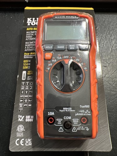 Klein Tools MM420 Digital Multimeter, TRMS Auto-Ranging,600v NEW FREE ...