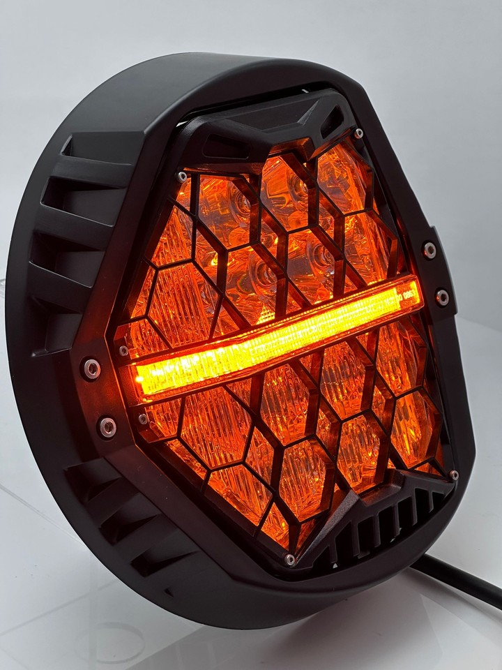 7 inch Round LED Headlight with Amber DRL For Harley Touring Street ...