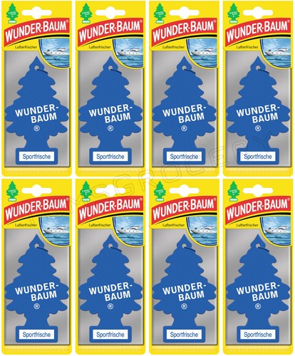 8 x WUNDER BAUM SPORT FRESH Car Scents Hanging Little Trees Air ...