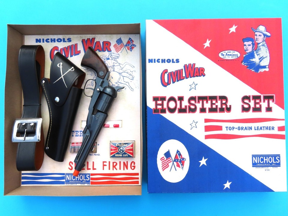 SET #1 - NICHOLS CIVIL WAR MODEL 61 CAP GUN, BULLETS, REPRO BOX AND ...