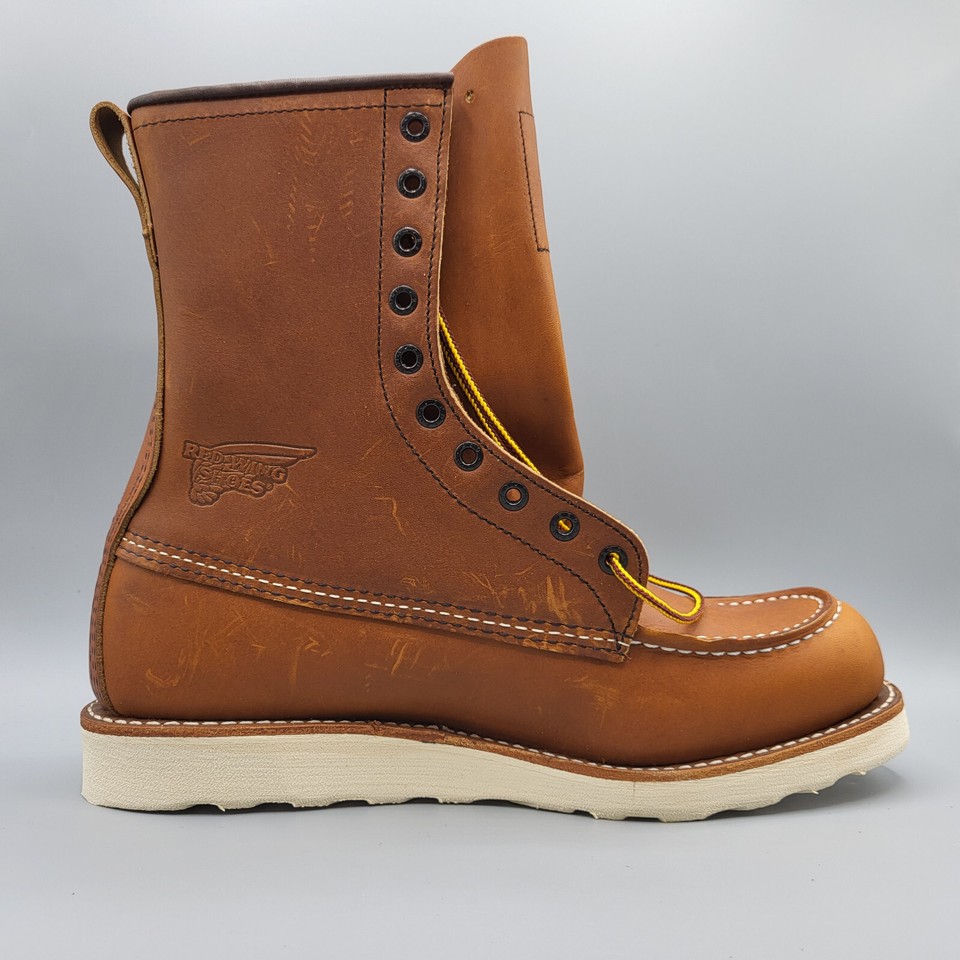 Red Wing 10877 8” Leather Moc Toe Heritage Work Boots Mens Size 10 D | eBay