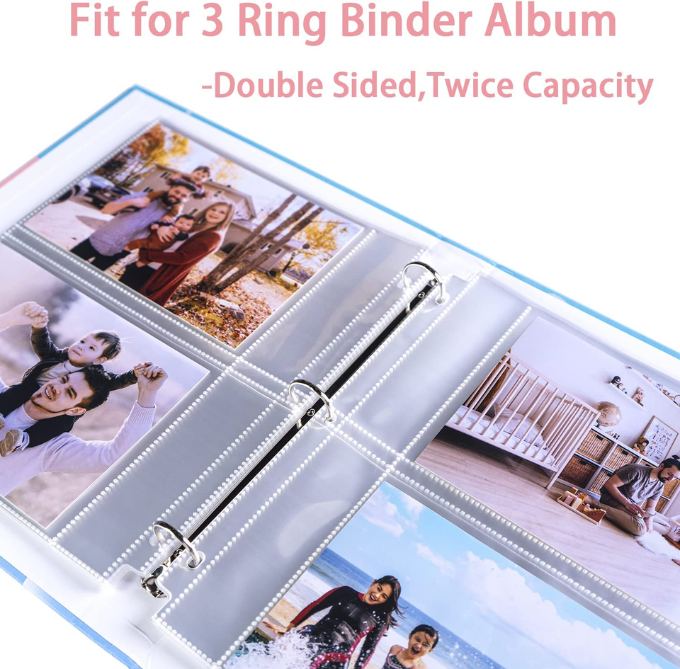 30 Pack 5X7" Photo Album Refill Pages for 3 Ring Binder,Ultra-Clear ...