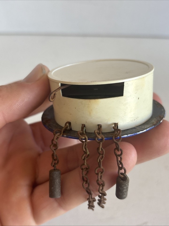 Vintage German Key Wind Enamel Face Small Wall Clock AS IS Parts or ...