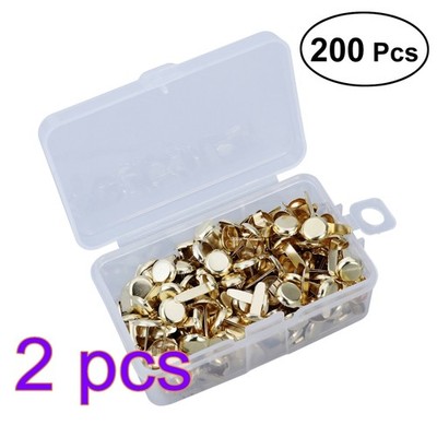 2pcs Brads Round Paper Fastener 200pcs Metal Brass Pastel Brads with ...