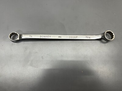 (k) VINTAGE BONNEY TOOLS 2808F SAE OFFSET BOX WRENCH 3/4"X13/16" - VGC ...