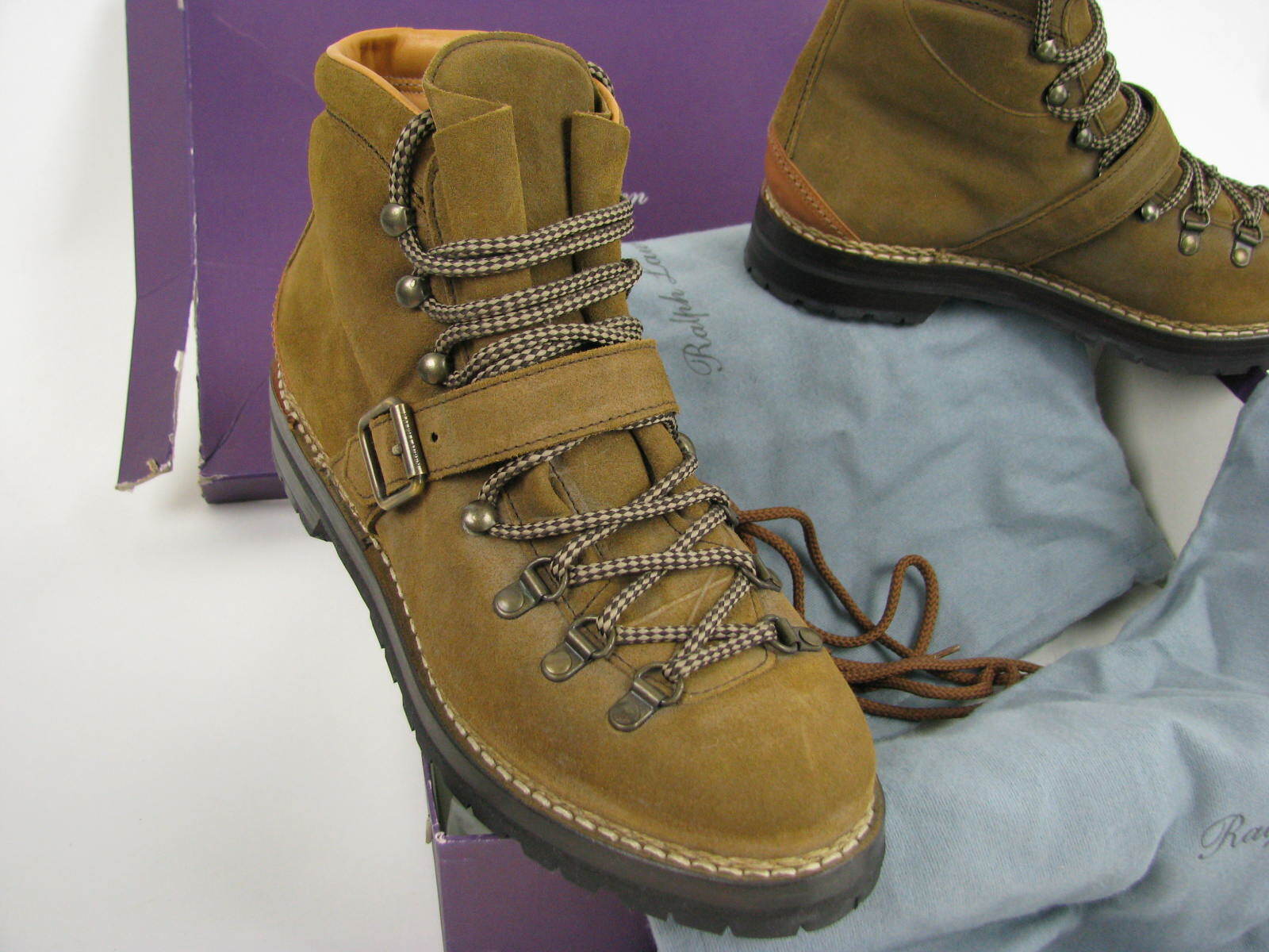 Ralph Lauren Purple Label Fidel Leather Suede Chukka Boots Boot 8.5 D ...