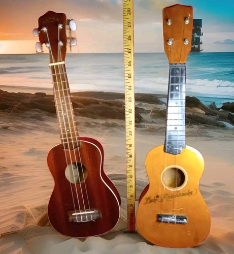 lot of 2 Vintage Lanikai LU-21 Duke Kahanamoka Ukulele Hawaii DARK ...