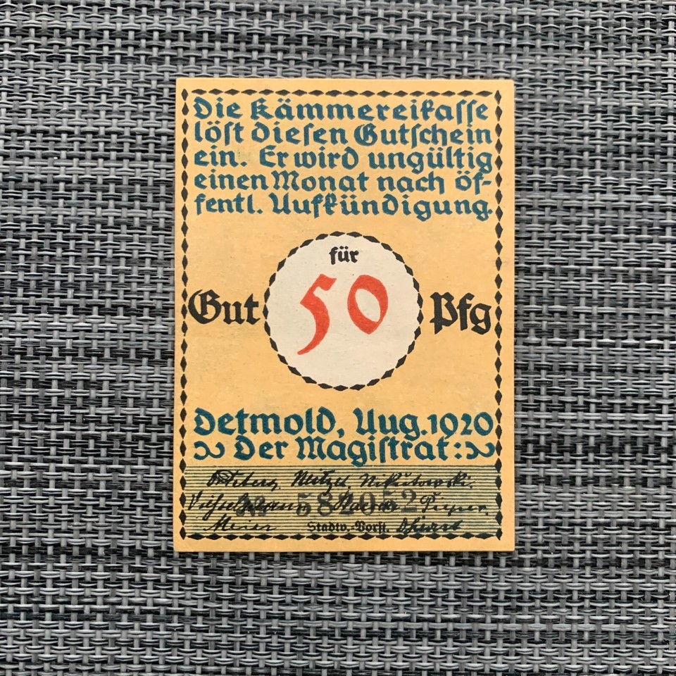 Germany Notgeld Banknote 1920's Post WW1 WWI Era German Currency 100 Pf ...