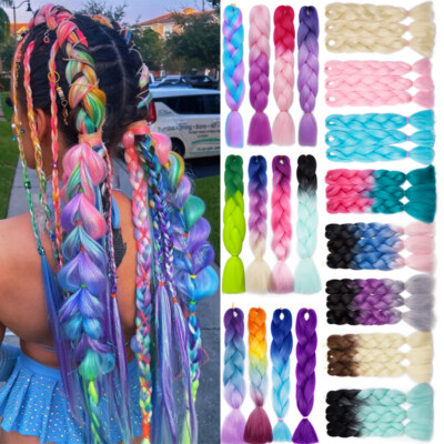 US Festival Jumbo Braiding Hair Extension Fake Pre-Looped Dutch Braids ...