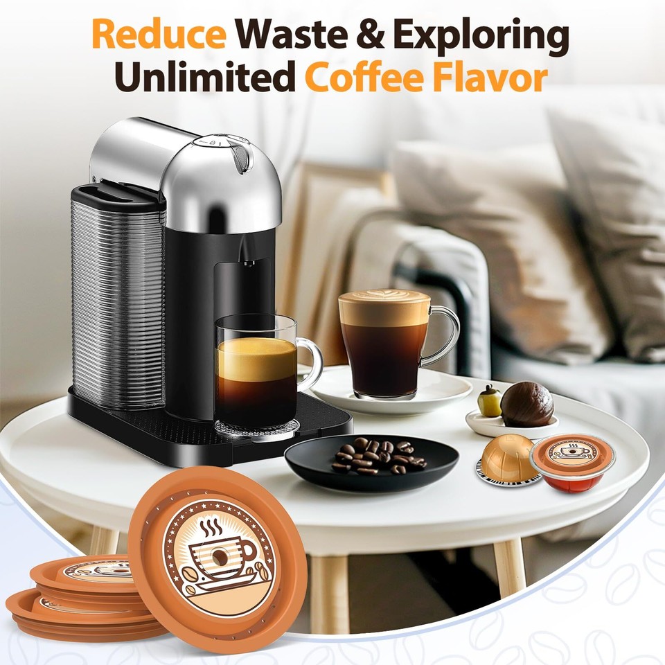 Reusable Lids for Nespresso Pods Vertuo 3pcs Food Grade Silicone Caps ...