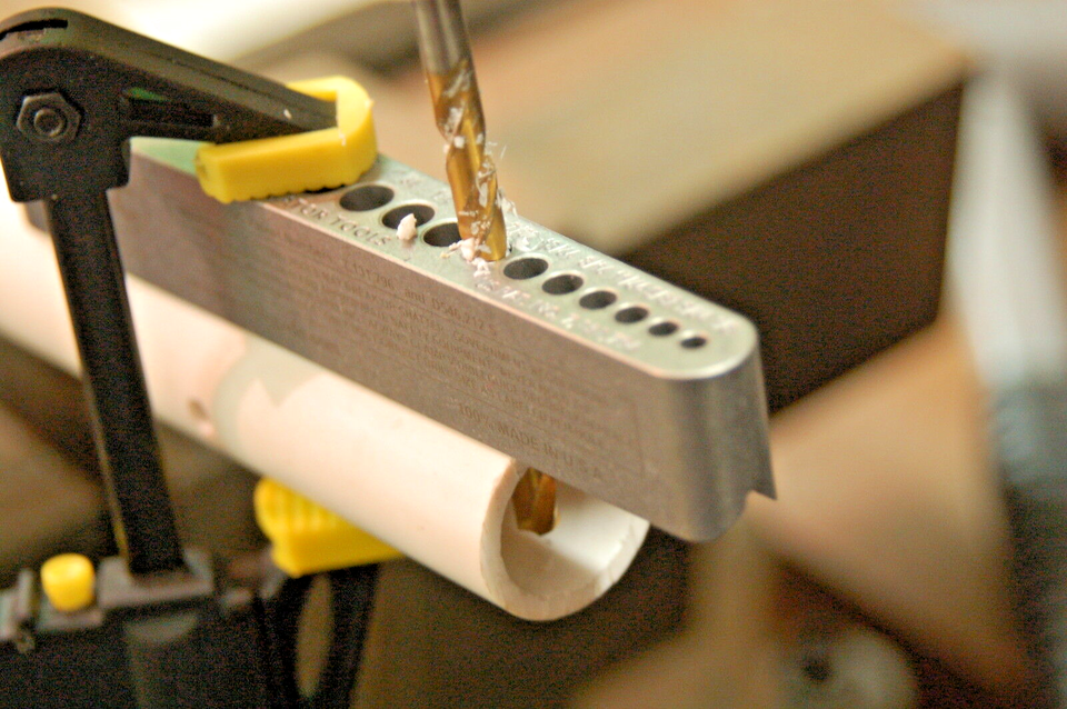 Drill guide - Helps drill gun parts, barrels, pistols, sites, gun sling ...