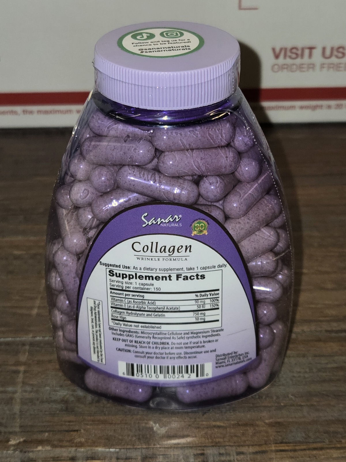 Sanar Naturals Collagen Anti Wrinkle Formula Capsules - 150 Count for ...