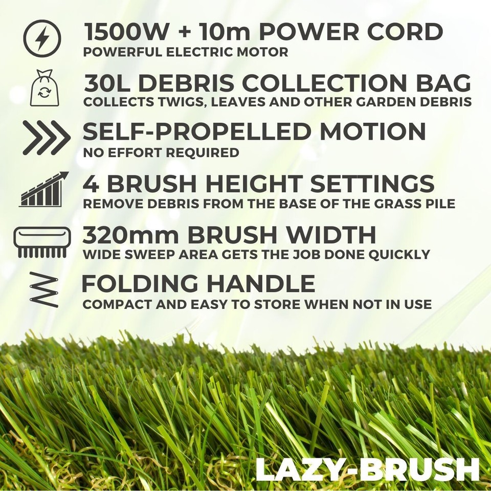 Artificial Grass Brush Electric Astro Turf Sweeper Self Propelled Power ...