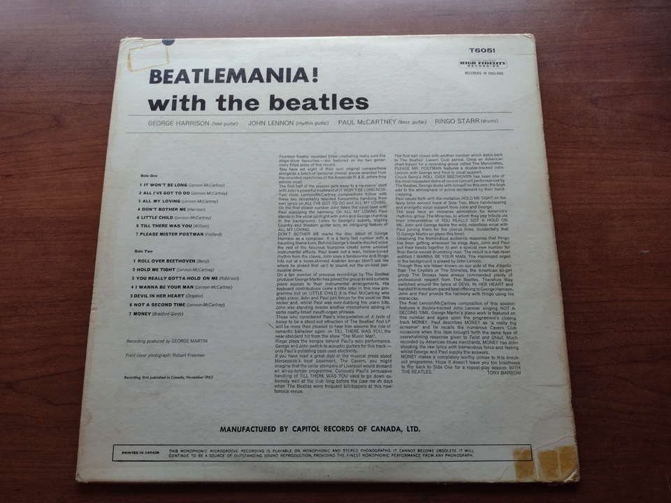 CANADA!!! THE BEATLES Beatlemania ORIG 1964 MONO DEEP GROOVE LP | eBay