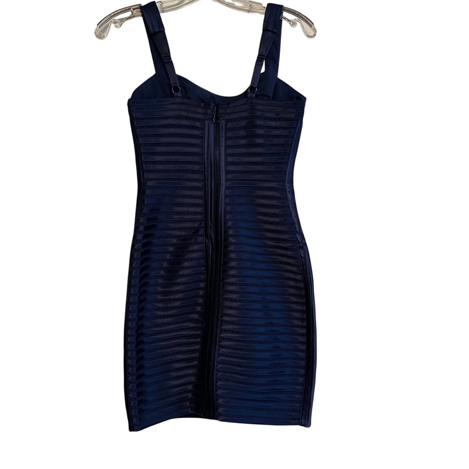 BCBG Maxazria Cocktail Mini Dress Adj Straps Back Zipper Navy Sz 2 | eBay