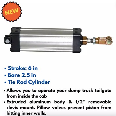 Tie Rod Air Tailgate Cylinder 2.5 Bore Clevis Mount for Dump Truck ...