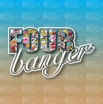 Four 4 Banger Sticker Bomb Stickerbomb 5" Custom Decal Sticker JDM | eBay