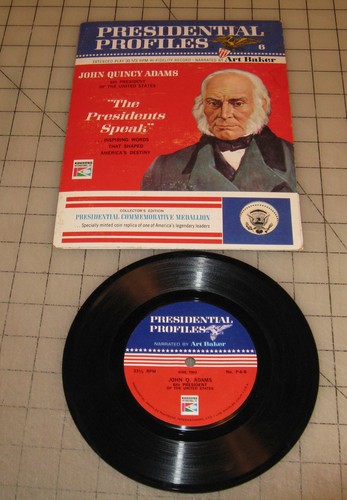 1966 JOHN QUINCY ADAMS #6 Presidential Profiles 33 &1/3 EP Record Set ...
