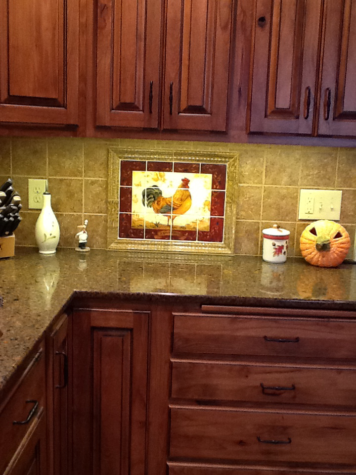 Travertine Vivid Art Rooster Kitchen Mural Backsplash Bath Tile #322 | eBay