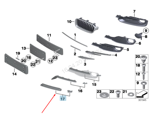 BMW 3 F35 Garniture de finition d'entr e droite de pare-chocs avant 51117287844 | eBay