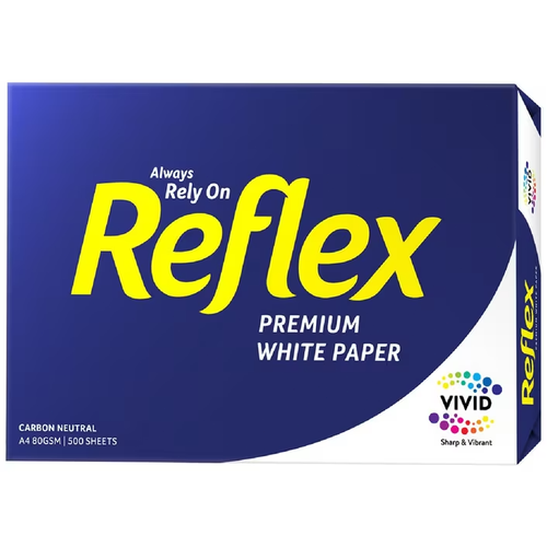 1 x Reflex A4 Ream Premium White Copy Paper 80gsm - 1 Ream 500 Pages ...